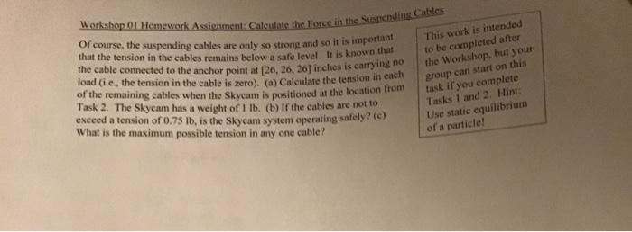 Solved Task 2: Determine Cable lengths for Skycam | Chegg.com
