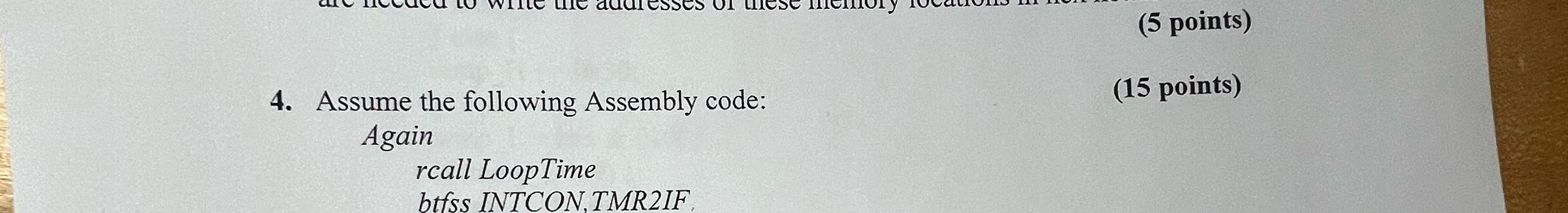 Solved Assume the following Assembly code:(15 | Chegg.com