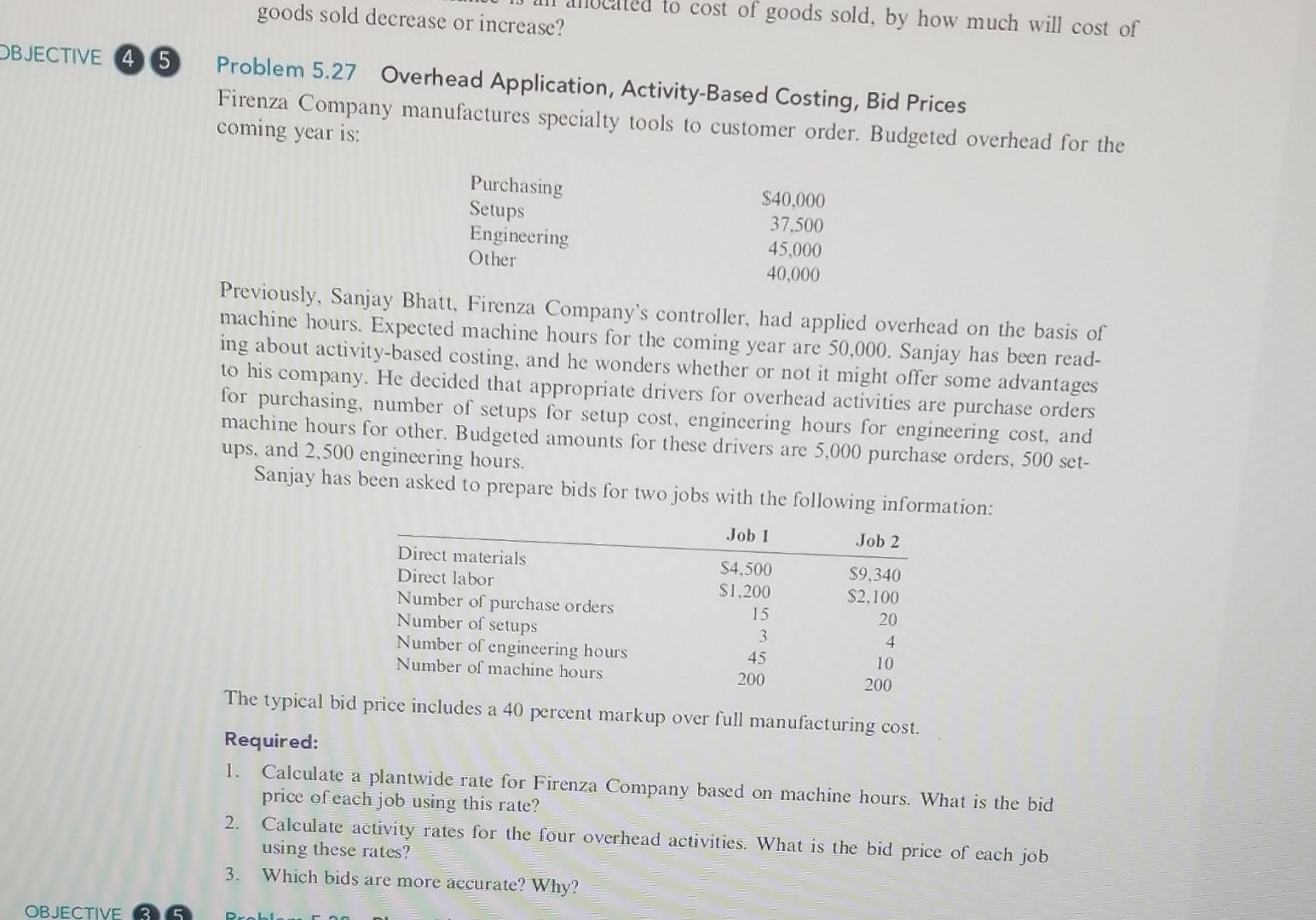 Solved Problem 5.27 Overhead Application, Activity-Based | Chegg.com