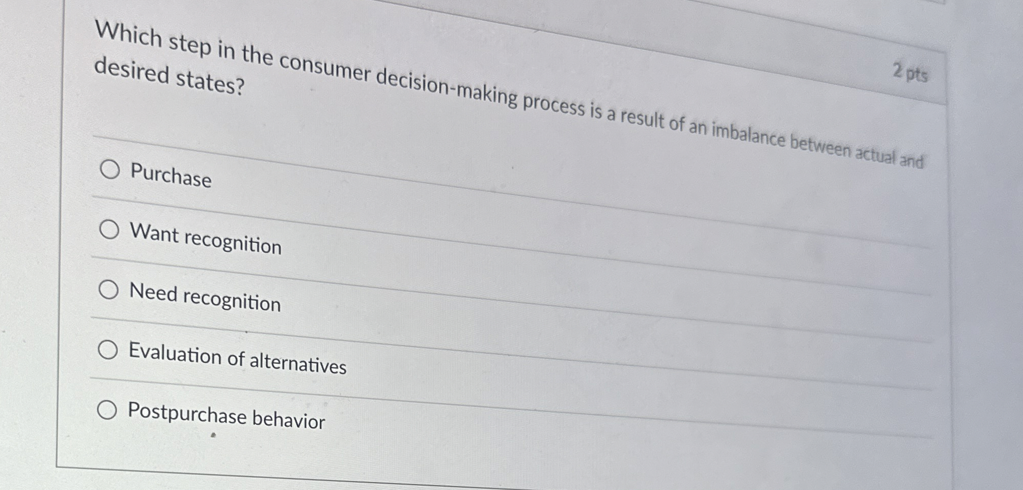 Solved 2 ptsWhich step in the consumer decision-making | Chegg.com Solved 2 ptsWhich step in the consumer decision-making | Chegg.com