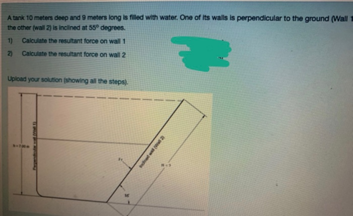Solved A tank 10 meters deep and 9 meters long is filled | Chegg.com