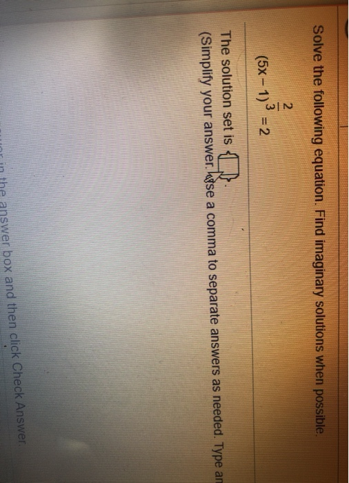 Solved Solve the following equation. Find imaginary | Chegg.com