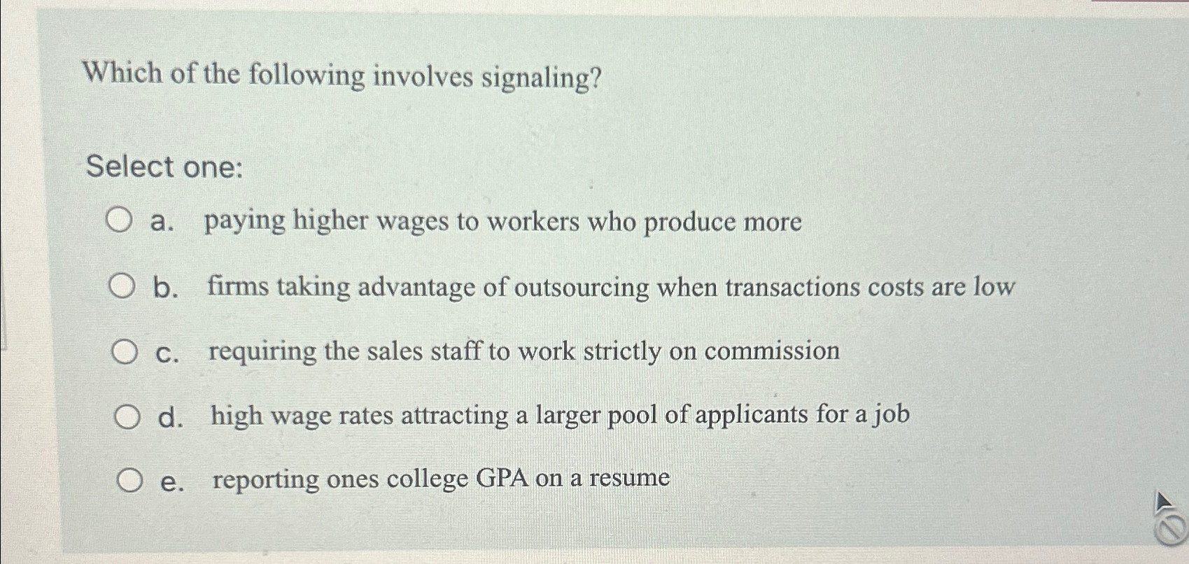 Solved Which of the following involves signaling?Select | Chegg.com