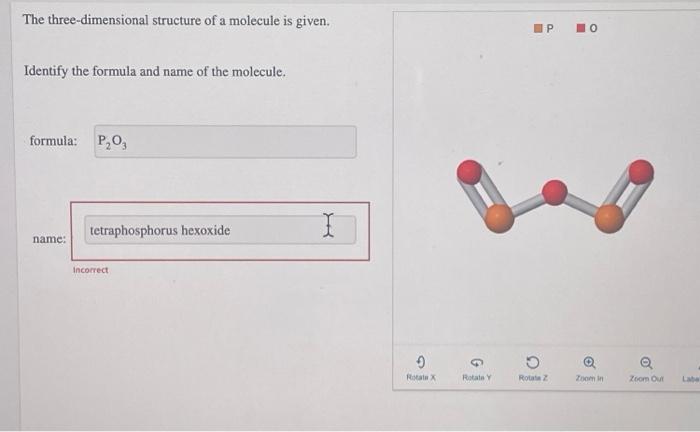 Solved The three-dimensional structure of a molecule is | Chegg.com
