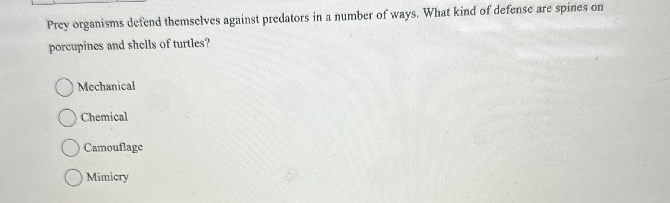 Solved Prey organisms defend themselves against predators in | Chegg.com
