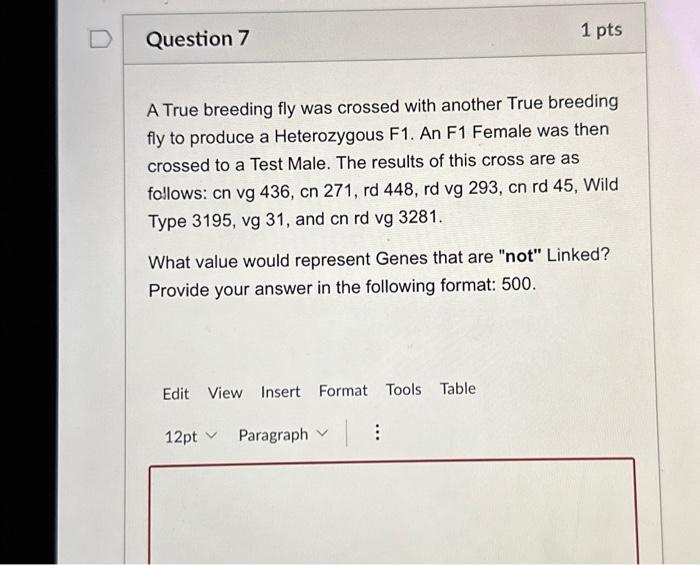 Solved A True breeding fly was crossed with another True | Chegg.com