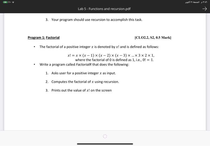 Solved 3. Your program should use recursion to accomplish | Chegg.com