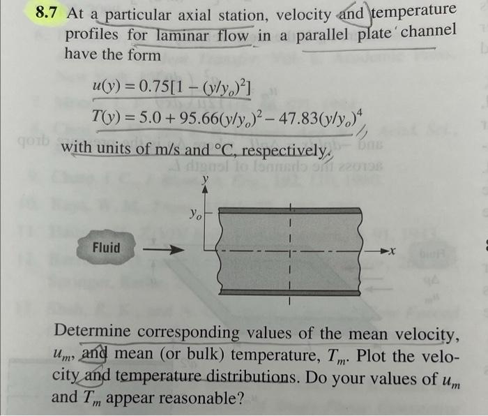Solved 8.7 At a particular axial station, velocity and | Chegg.com