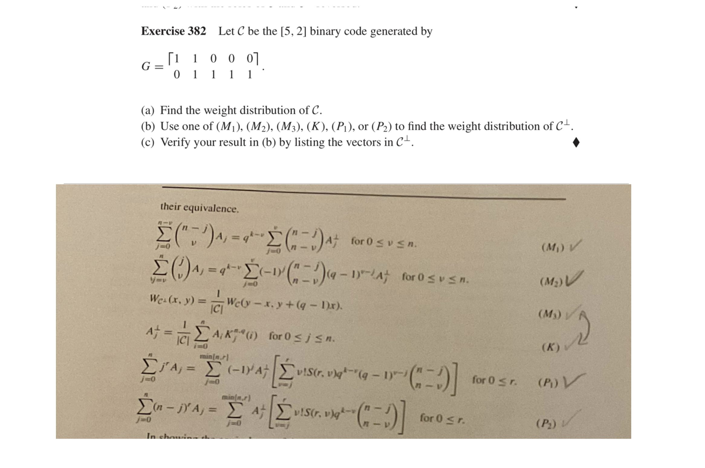 Solved Exercise 382 ﻿Let C ﻿be the 5,2 ﻿binary code | Chegg.com