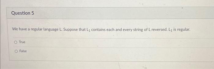 Solved We have a regular language L. Suppose that L1 | Chegg.com
