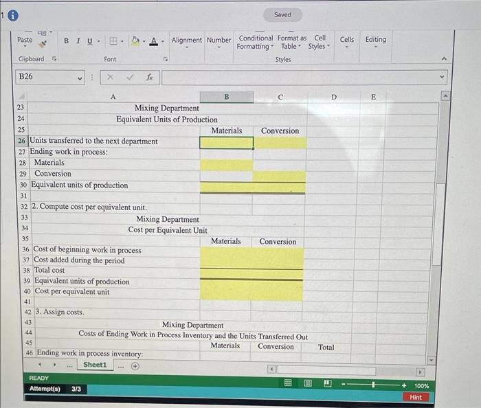 Solved NEED THE ANSWERS FOR THE CELLS HIGHLIGHTED IN YELLOW. | Chegg.com