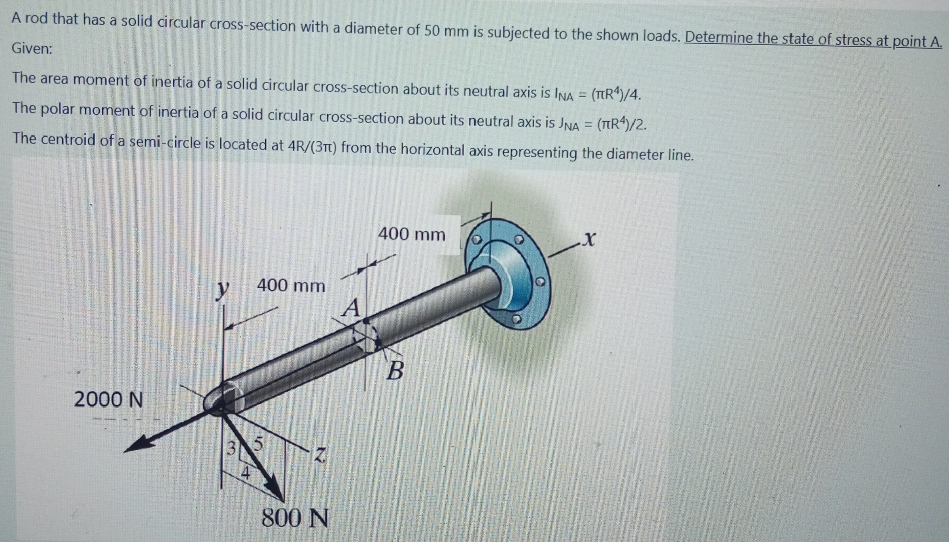 Solved A rod that has a solid circular cross-section with a | Chegg.com