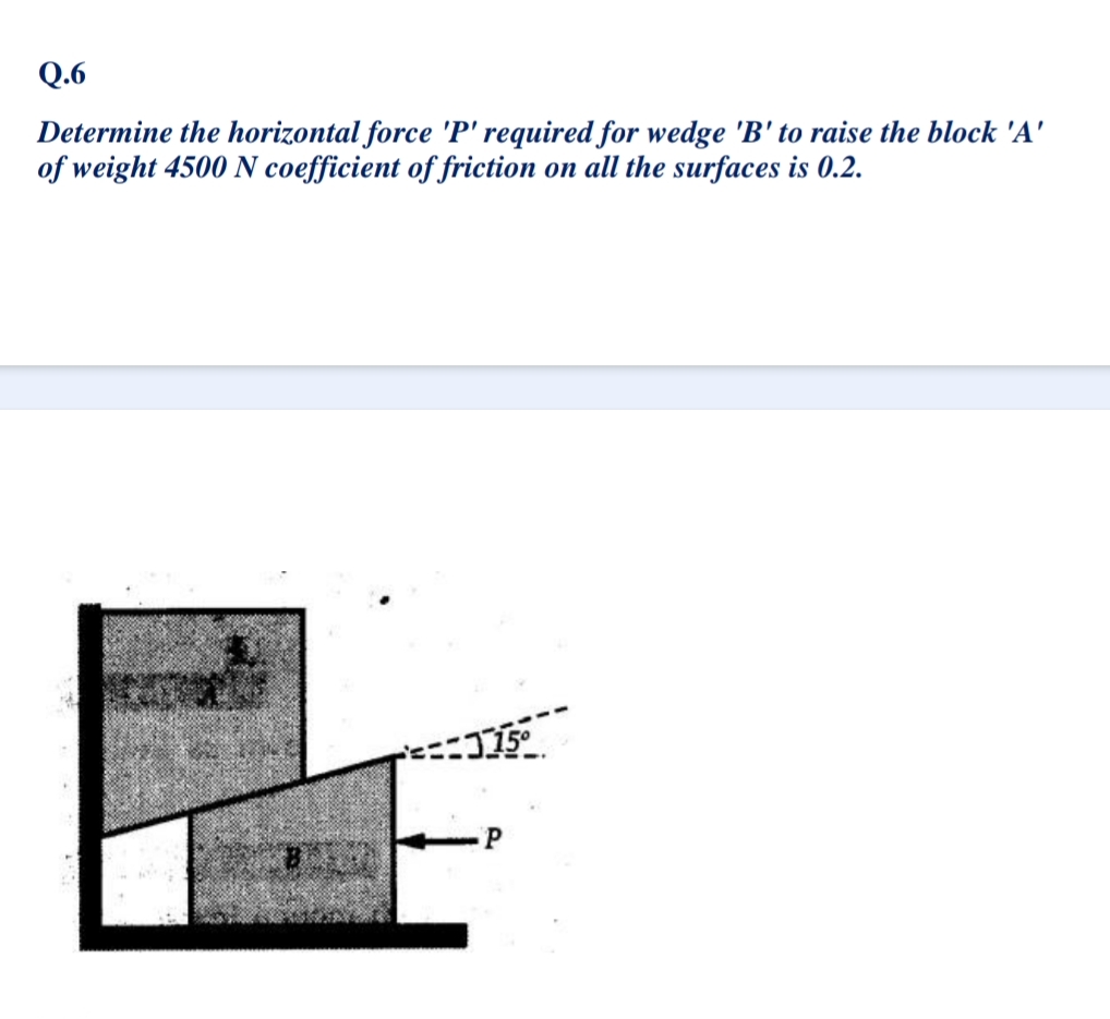 Q. 6Determine the horizontal force ' P ' ﻿required | Chegg.com