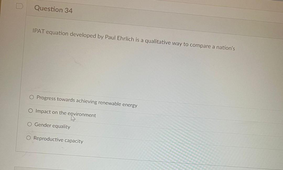 Solved IPAT equation developed by Paul Ehrlich is a | Chegg.com