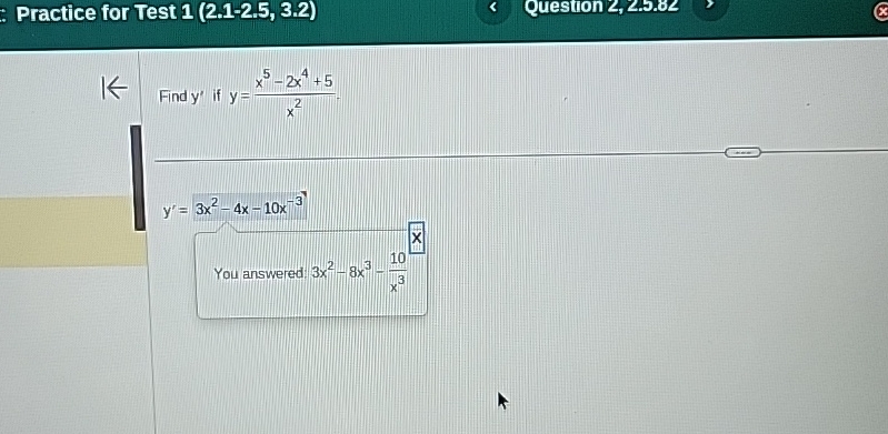 Solved just a bit confused how itss-4x instead of -8x^3 | Chegg.com