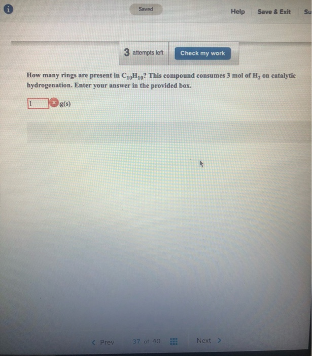 Solved Saved Help Save & Exit Su 3 attempts left Check my | Chegg.com