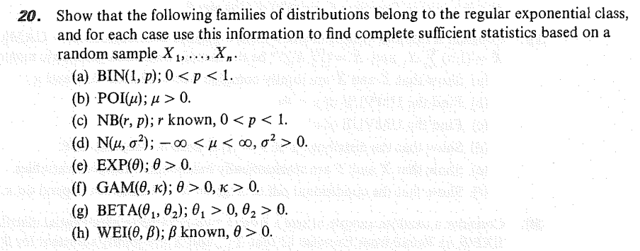 Show that the following families of distributions | Chegg.com
