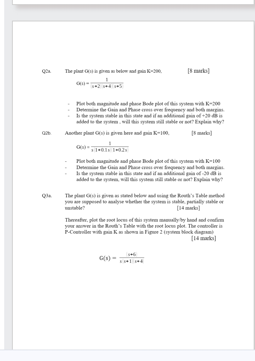 PROCEDURE:A control system with unity negative | Chegg.com