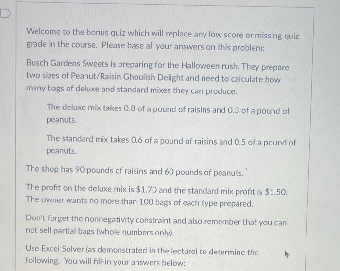 Solved Welcome to the bonus quiz which will replace any low | Chegg.com