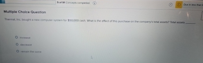 Solved 5 ﻿of 91 ﻿Concepts completed(i)Multiple Cholce | Chegg.com