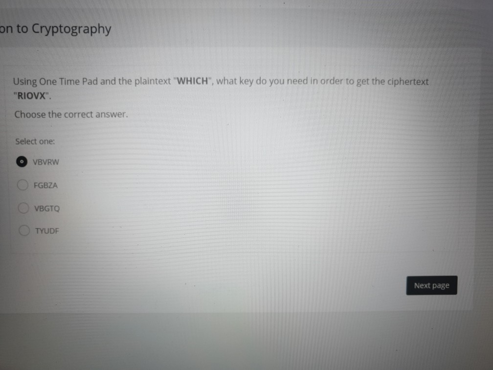 Solved cryptography using one time pad. also the matked | Chegg.com