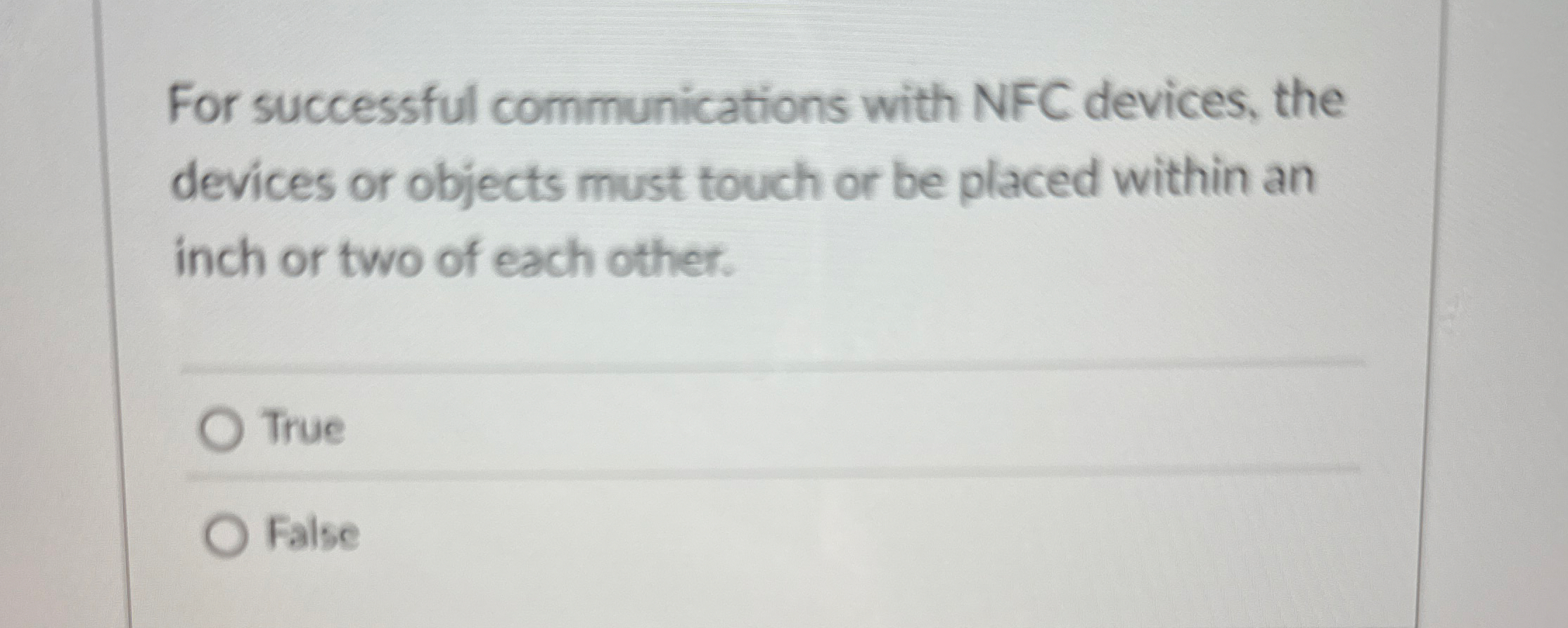 Solved For successful communications with NFC devices, the | Chegg.com