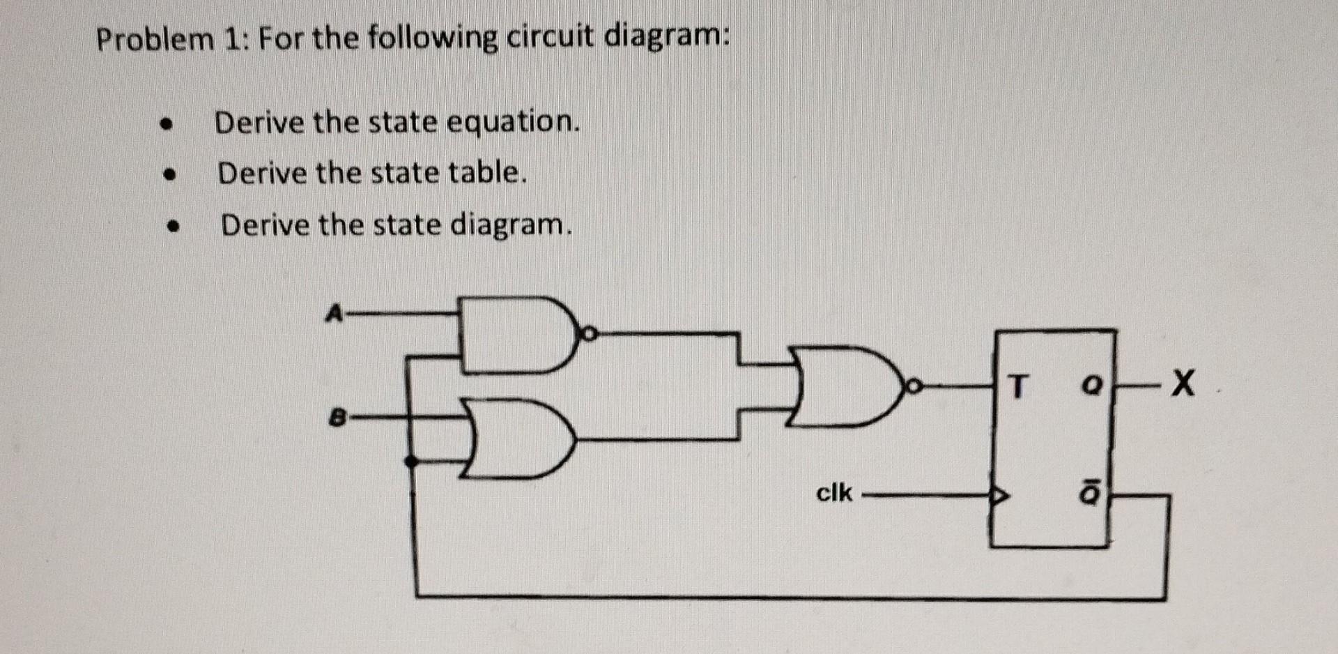 Solved Problem 1: For the following circuit diagram: - | Chegg.com