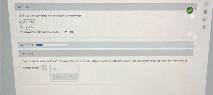 (a) State the appropriate null and alternate | Chegg.com