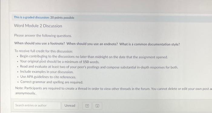 Solved Word Module 2 Discussion Please answer the following | Chegg.com