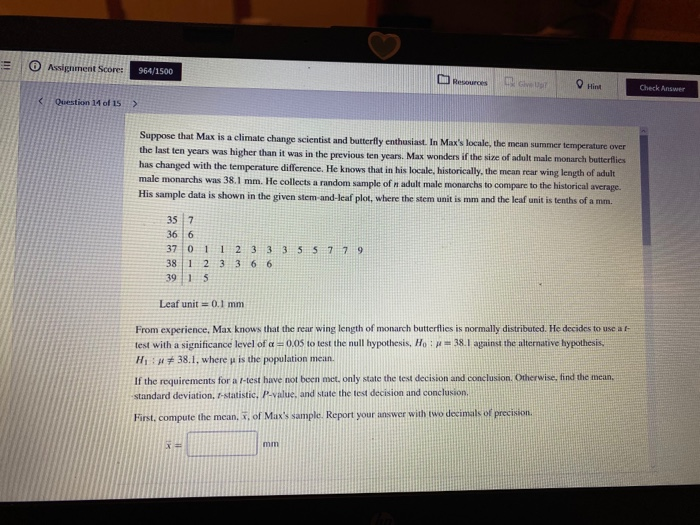 Solved O Assignment Scores 964/1500 Resources Eco Wine Check | Chegg.com