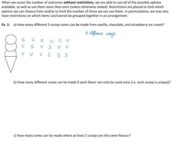 Solved When we count the number of outcomes without | Chegg.com