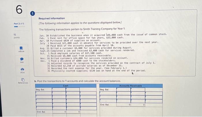 Solved \r\n(4) Required information Part 2 of 6 | Chegg.com