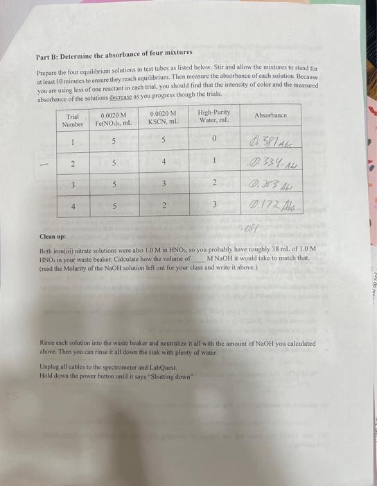 Finding the Equilibrium Constant, KC Please note that | Chegg.com