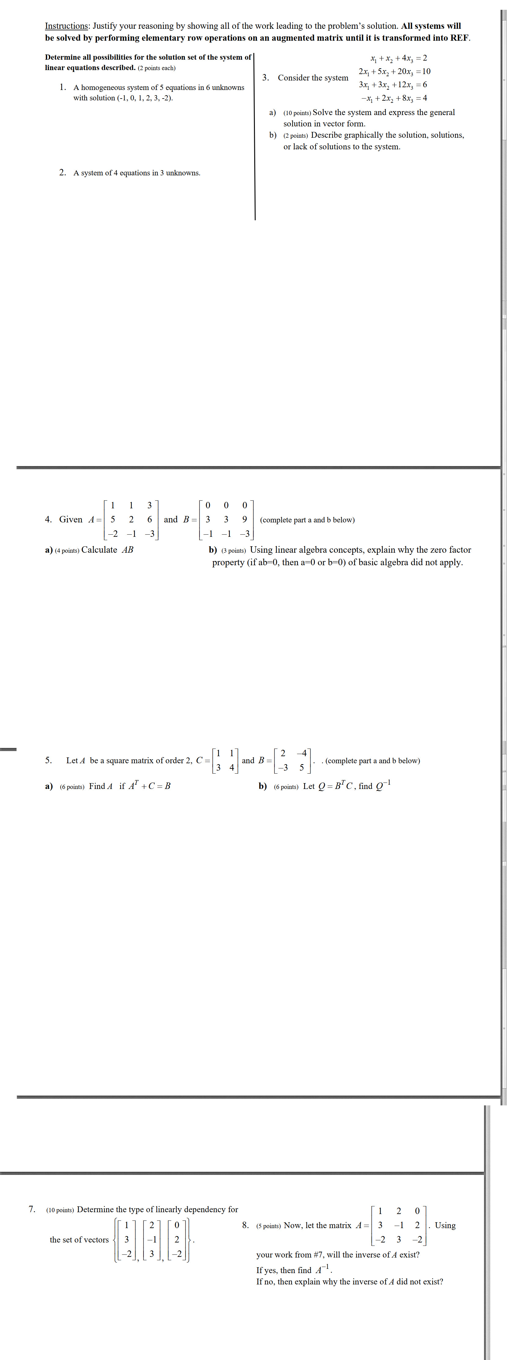Solved Instructions: Justify your reasoning by showing all | Chegg.com