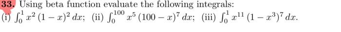 Solved 33. Using beta function evaluate the following | Chegg.com