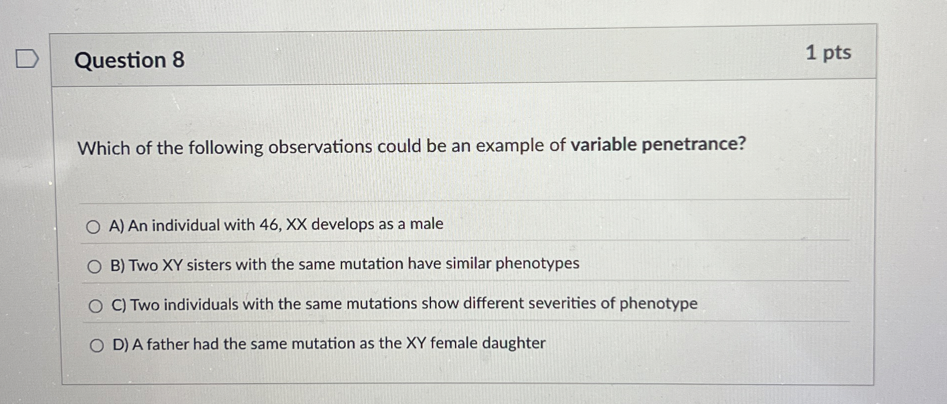 Solved Question 81 ﻿ptsWhich of the following observations | Chegg.com