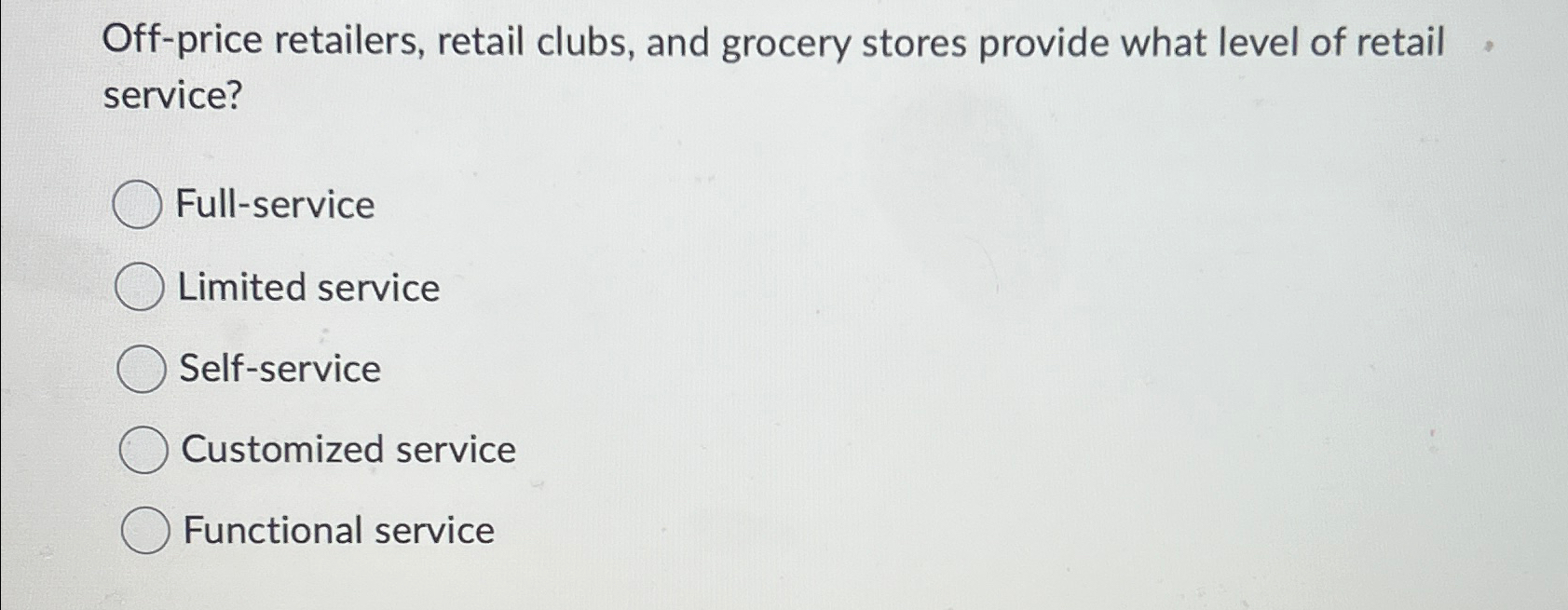 Solved Off-price retailers, retail clubs, and grocery stores | Chegg.com