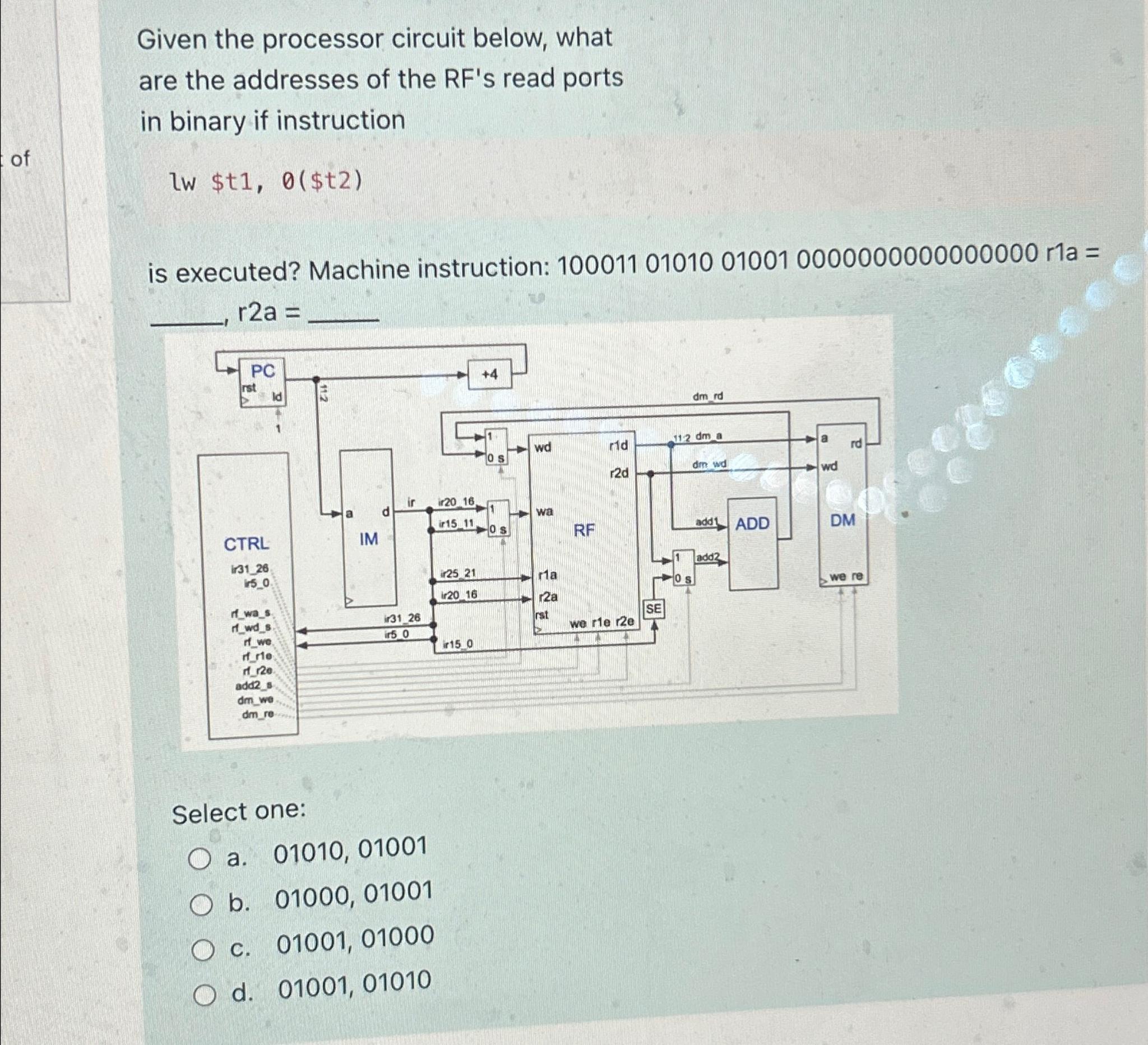 Solved Given the processor circuit below, what are the | Chegg.com
