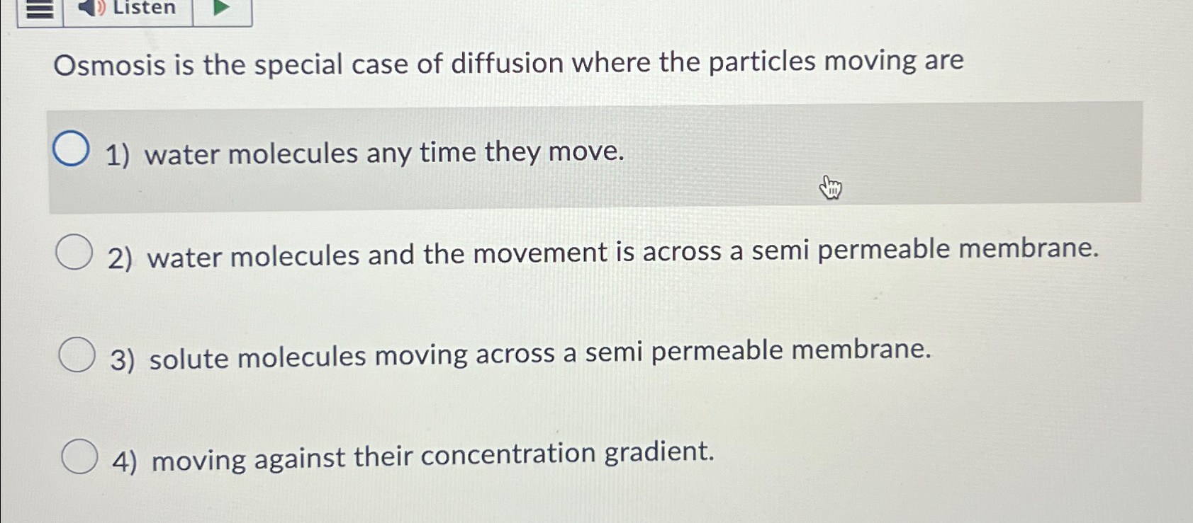 Solved Osmosis is the special case of diffusion where the | Chegg.com