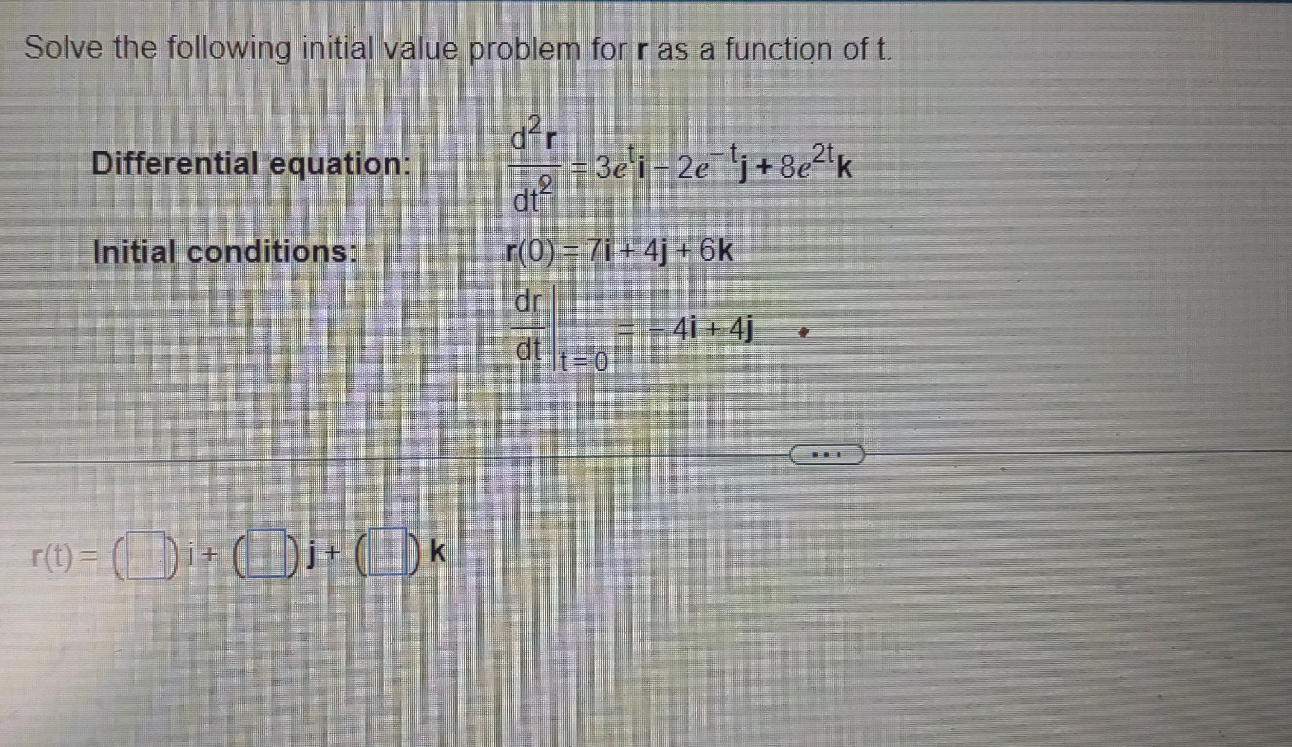 Solved Solve the following initial value problem for r ﻿as a | Chegg.com