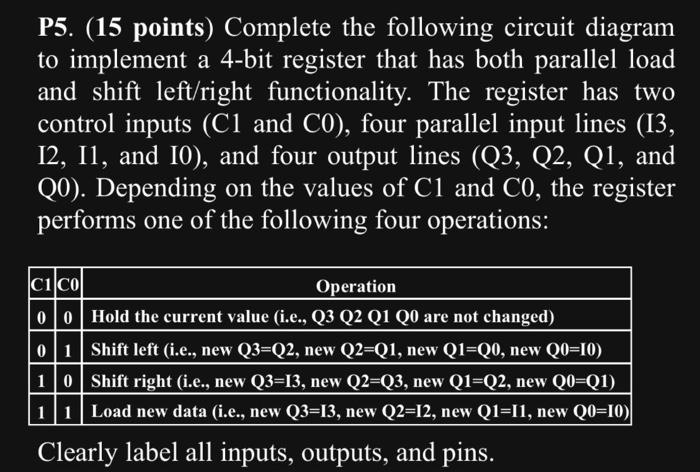 Solved P5. (15 points) Complete the following circuit | Chegg.com Solved P5. (15 points) Complete the following circuit | Chegg.com