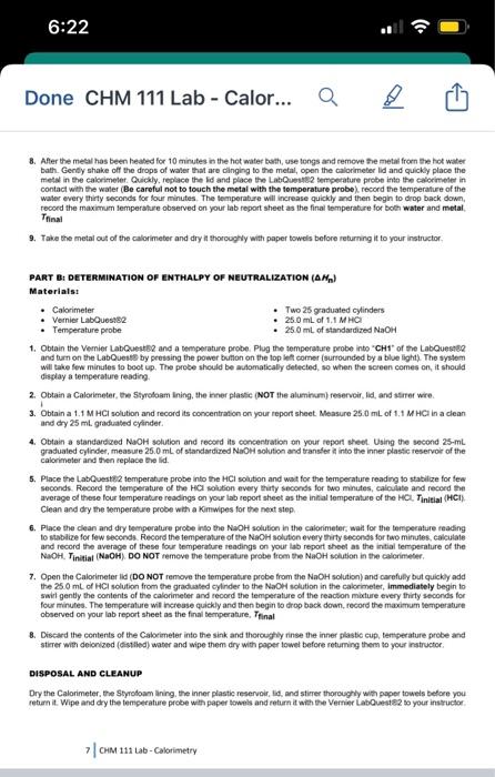 Solved POSTLABORATORY ASSIGNMENT 1. Based on the specific | Chegg.com
