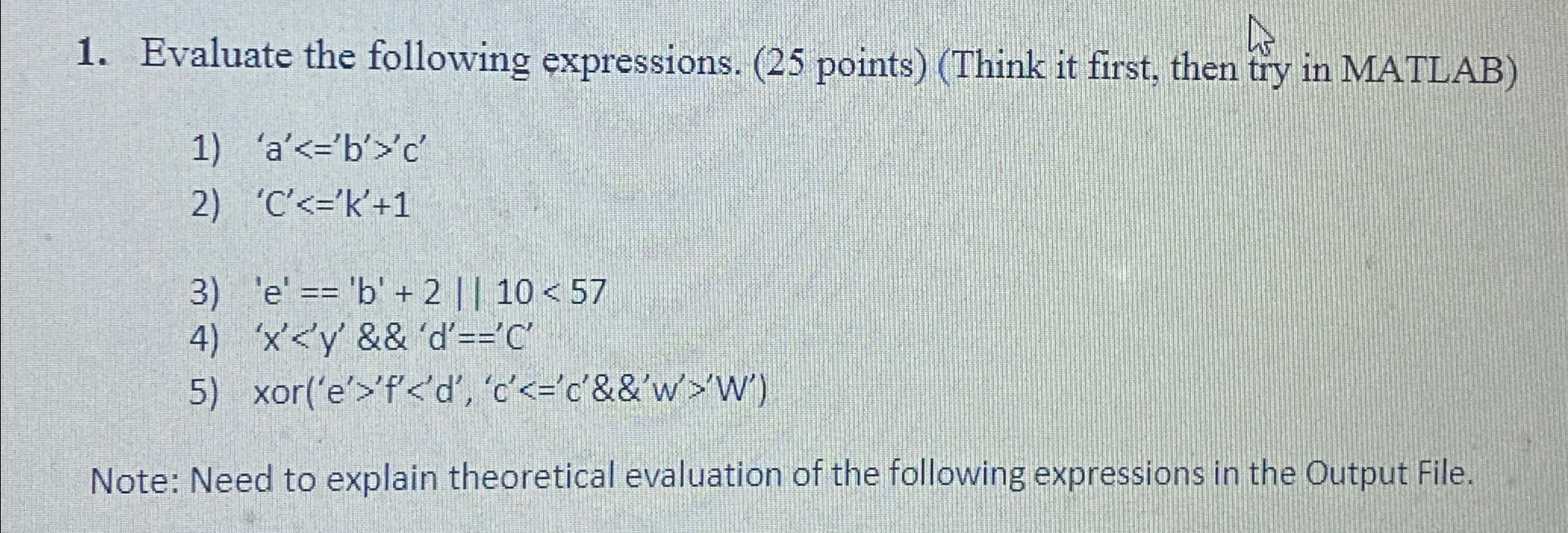 Solved Evaluate the following expressions. ( 25 | Chegg.com