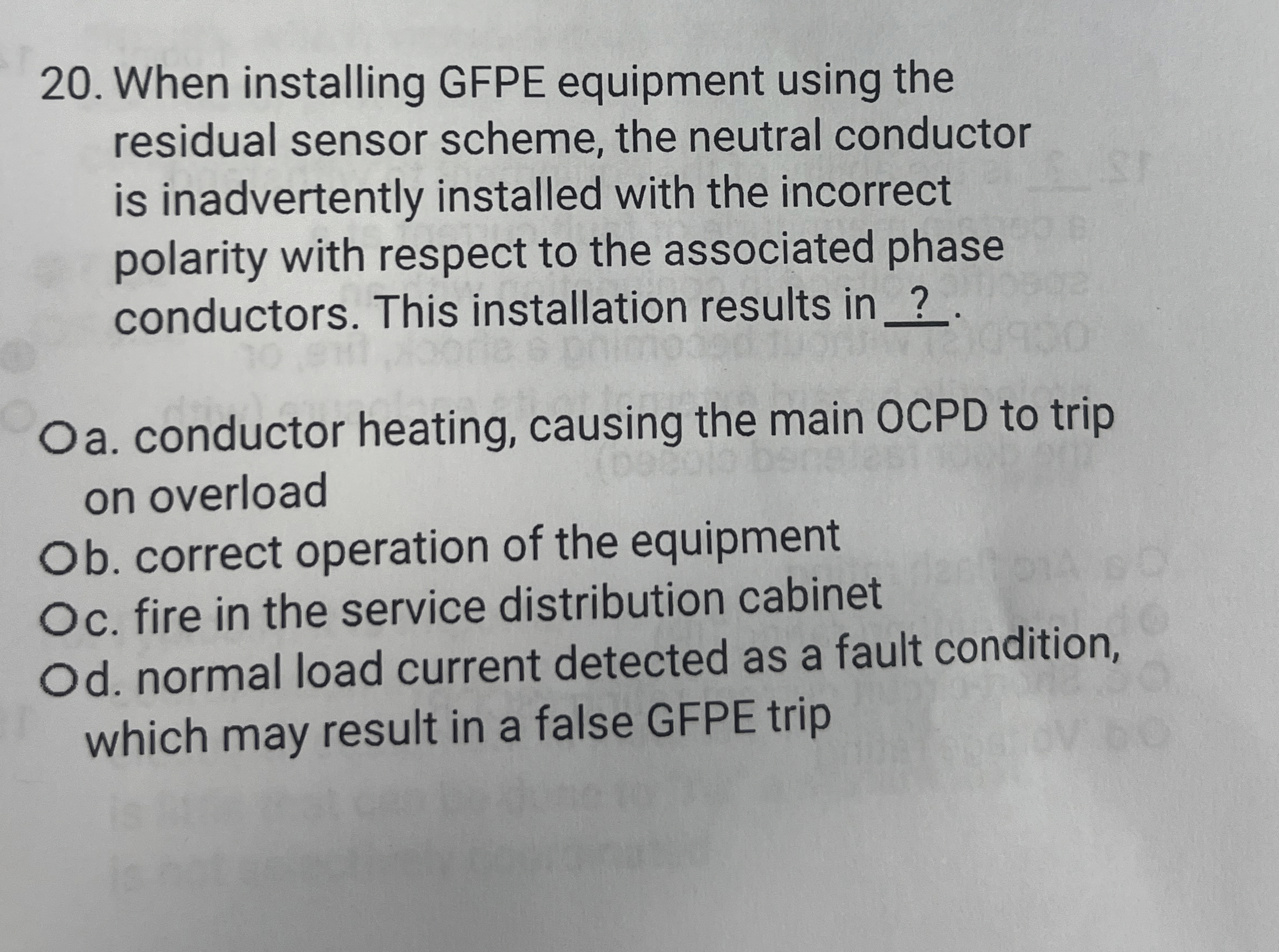 Solved When installing GFPE equipment using the residual | Chegg.com