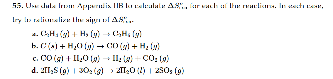 Solved Use data from Appendix IIB to calculate ΔSrxno ﻿for | Chegg.com