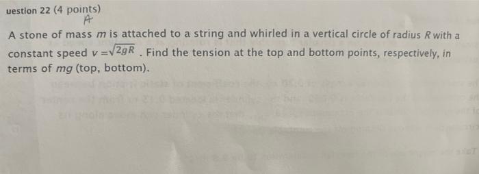 Solved A stone of mass m is attached to a string and whirled | Chegg.com