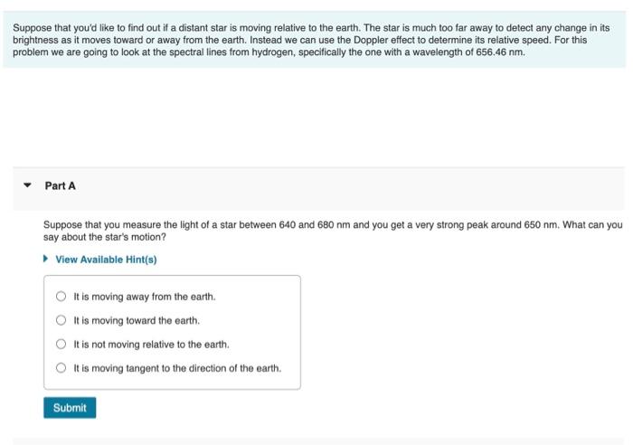 Solved Suppose that you'd like to find out if a distant star | Chegg.com