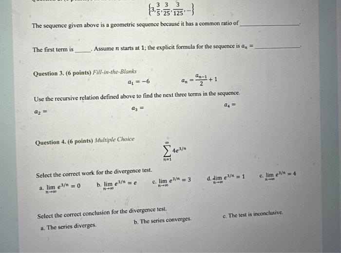 Solved {3,53,253,1253,…} The sequence given above is a | Chegg.com
