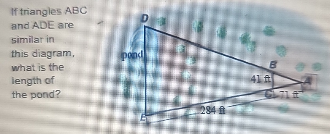 Solved If triangles ABC and ADE are similar in this diagram, | Chegg.com
