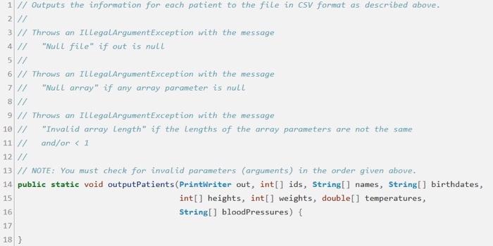 Solved JAVAPlease help me write a method to overwrite a CSV | Chegg.com